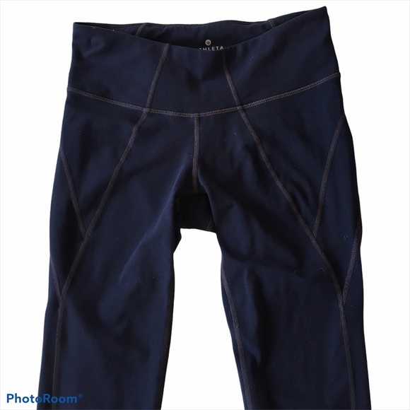 Athleta | Pants & Jumpsuits | Athleta Pli Barre Leggings In Navy Blue ...